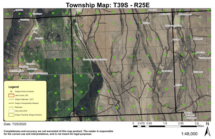 Greaser Reservoir T39S R25E Township Map by Super See Services | Avenza ...