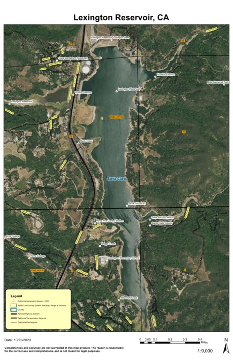 Lexington Reservoir, CA Map by Super See Services | Avenza Maps