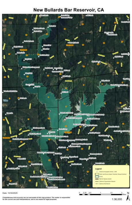 New Bullards Bar Reservoir, CA Map by Super See Services | Avenza Maps