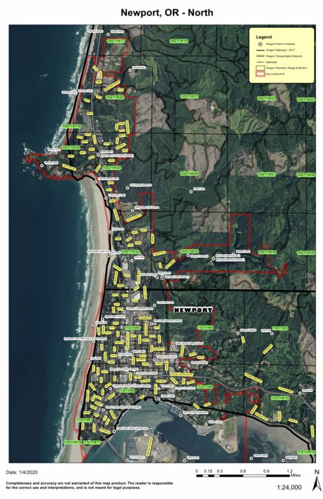 Newport - North, Oregon Map by Super See Services | Avenza Maps