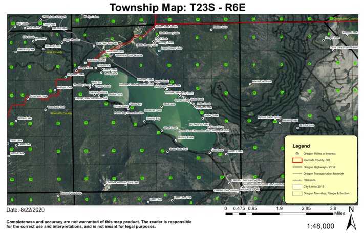 Odell Lake T23S R6E Township Map by Super See Services | Avenza Maps