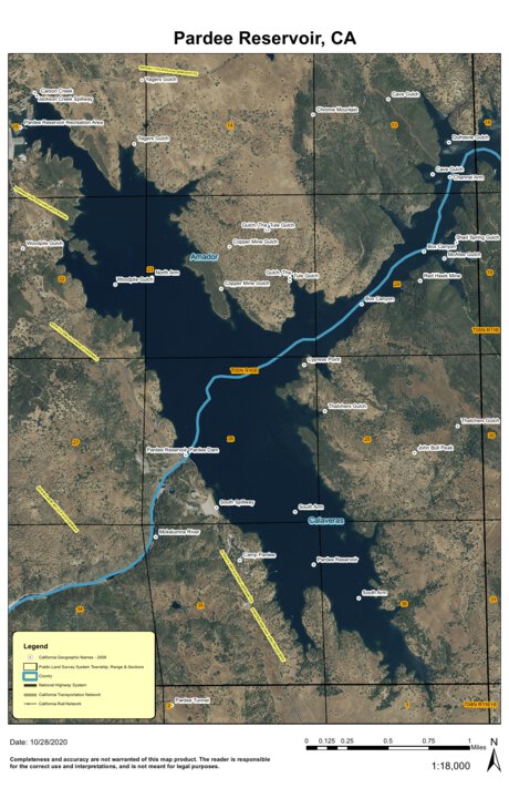 Pardee Reservoir, CA Map by Super See Services | Avenza Maps