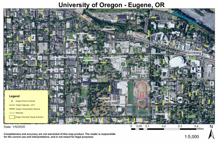 University of Oregon Campus, Oregon Map by Super See Services | Avenza Maps