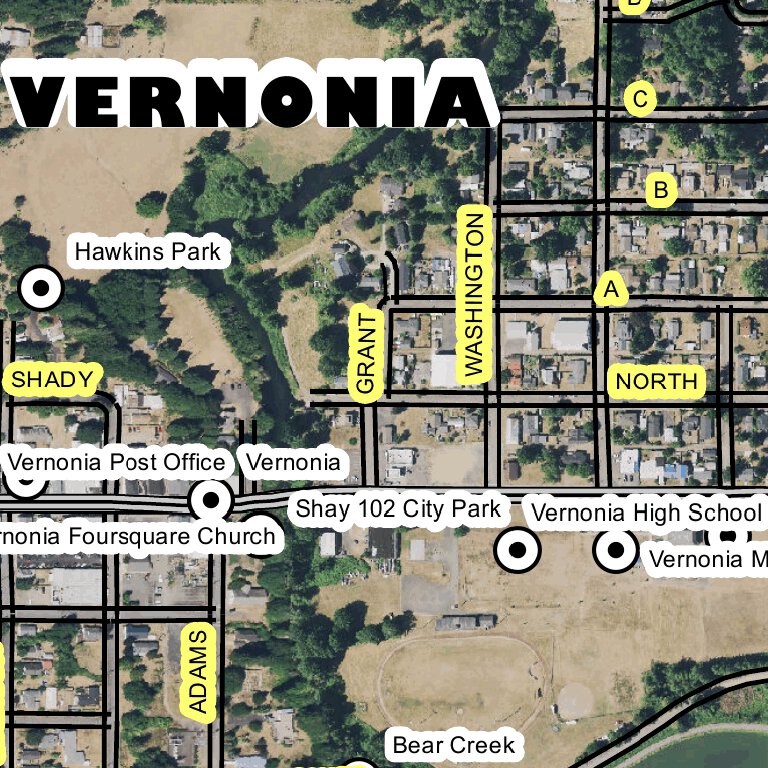 Vernonia, Oregon Map by Super See Services | Avenza Maps