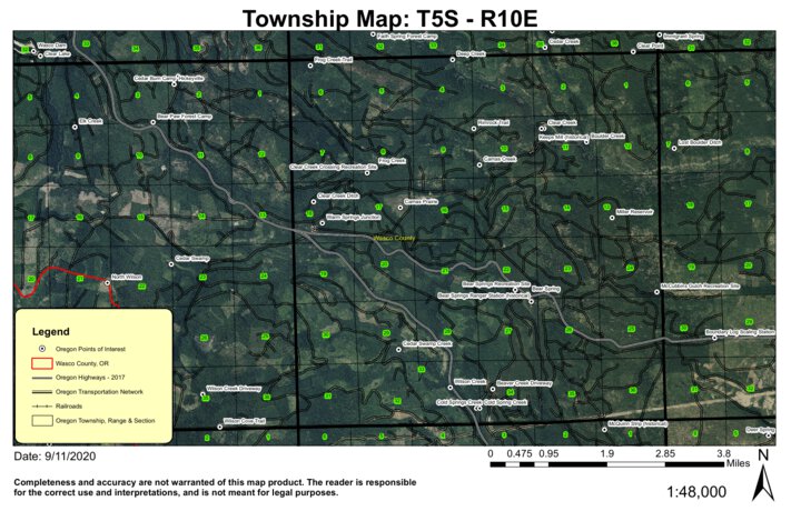 Warm Springs Junction T5S R10E Township Map by Super See Services ...