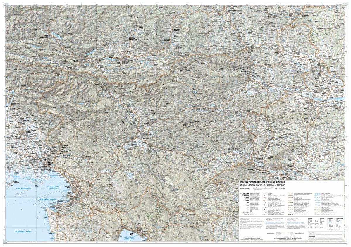 Slovenia 1:250,000 Map by Surveying and Mapping Authority of the ...