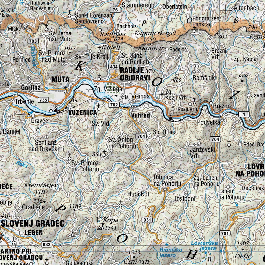 Slovenia 1:250,000 Map by Surveying and Mapping Authority of the ...