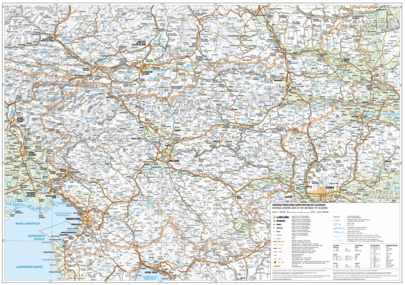Slovenia 1:500,000 Map by Surveying and Mapping Authority of the ...