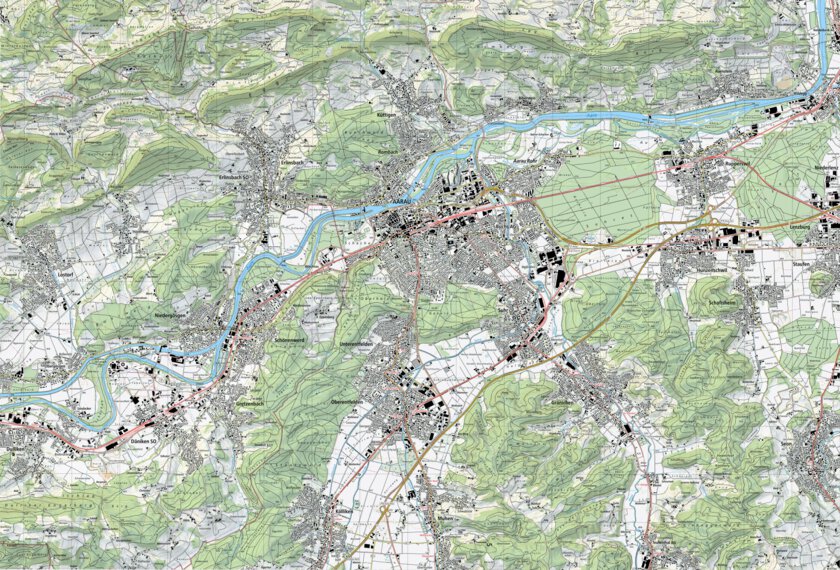 Aarau, 1:25,000 Map by SwissTopo | Avenza Maps