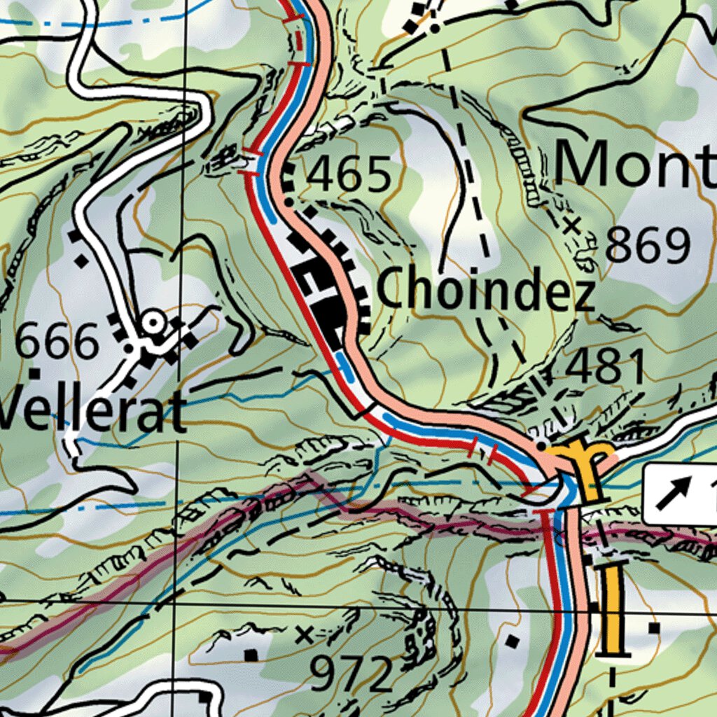 Biel / Bienne, 1:100,000 Map by SwissTopo | Avenza Maps
