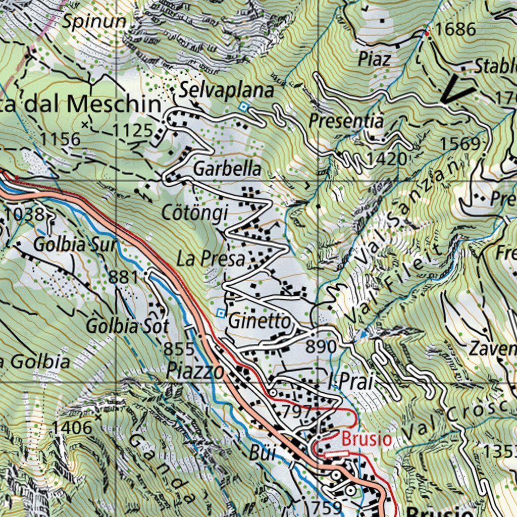 Brusio, 1:50,000 Map by SwissTopo | Avenza Maps