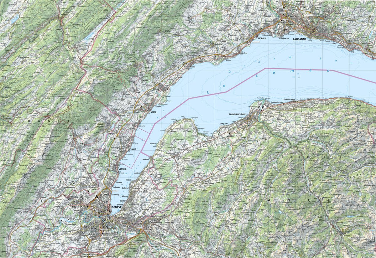 Le Léman, 1:100,000 Map by SwissTopo | Avenza Maps