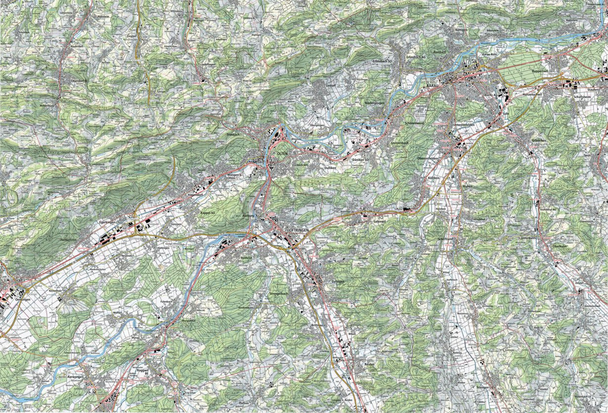 Olten, 1:50,000 Map by SwissTopo | Avenza Maps
