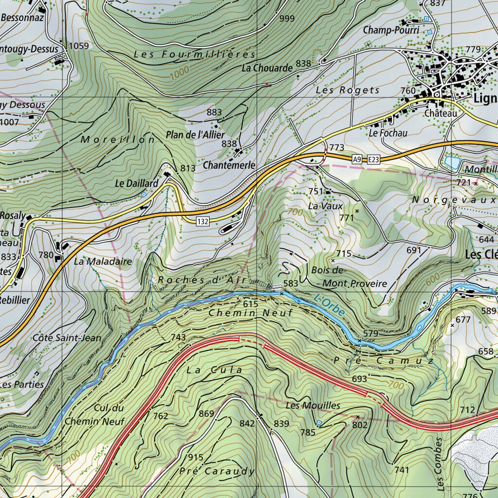 Orbe, 1:25,000 Map by SwissTopo | Avenza Maps