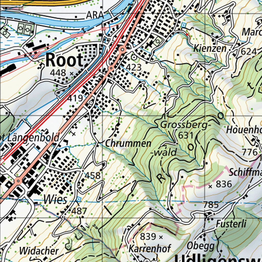 Rotkreuz, 1:50,000 Map by SwissTopo | Avenza Maps
