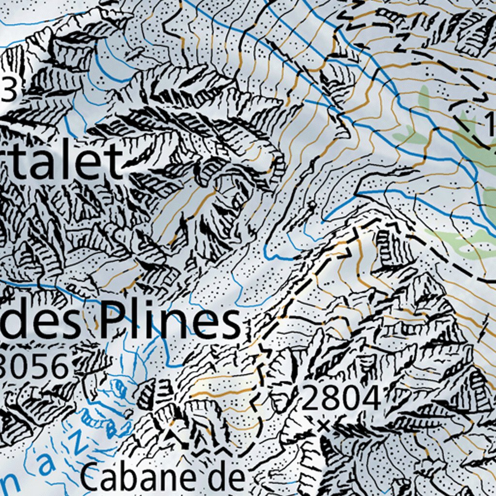 Val de Bagnes, 1:100,000 Map by SwissTopo | Avenza Maps