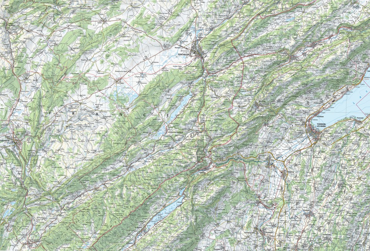 Vallorbe, 1:100,000 Map by SwissTopo | Avenza Maps