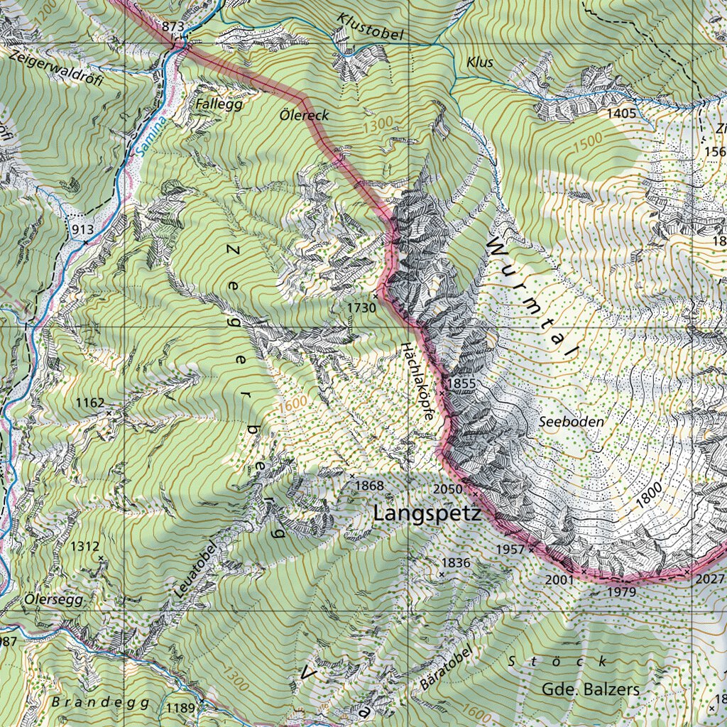 Walensee, 1:25,000 Map by SwissTopo | Avenza Maps