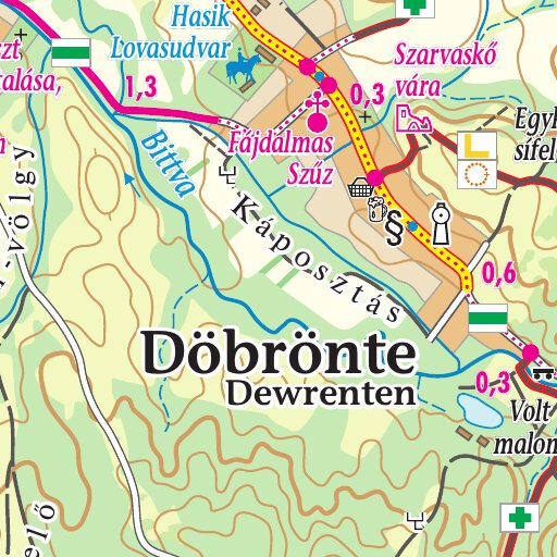 Ganna-Döbrönte-Bakonyjákó-Magyarpolány turista,-biciklis térkép ...