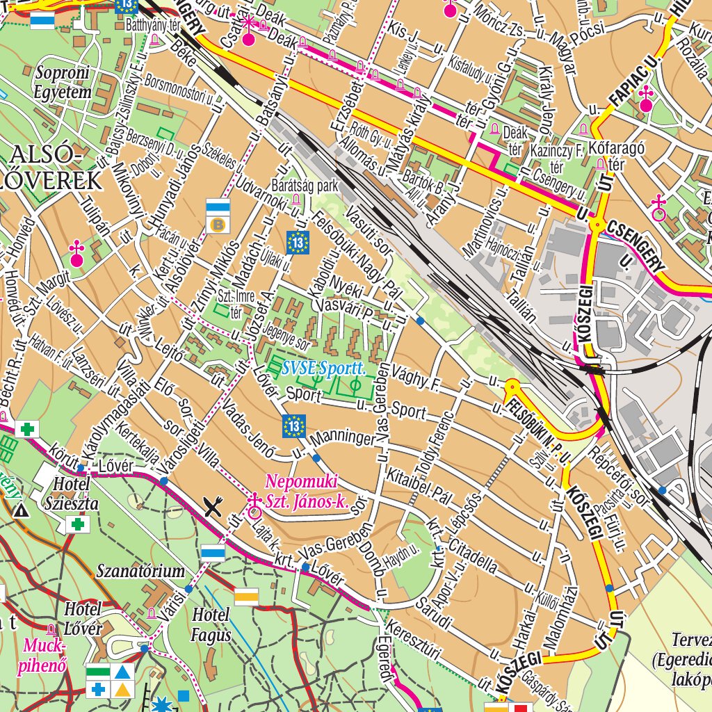 Soproni -hegység, Szárhalmi erdő, Fertőrákos turistatérkép, Sopron park ...