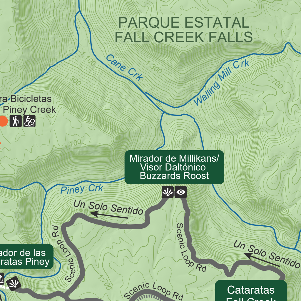 Fall Creek Falls State Park - Español Map by Tennessee State Parks ...