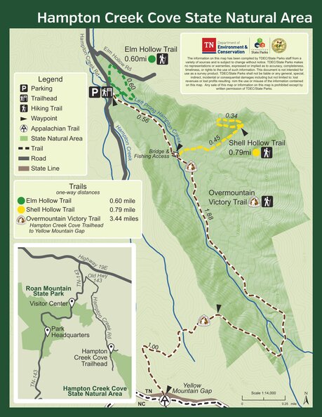 Hampton Creek Cove State Natural Area Map by Tennessee State Parks ...