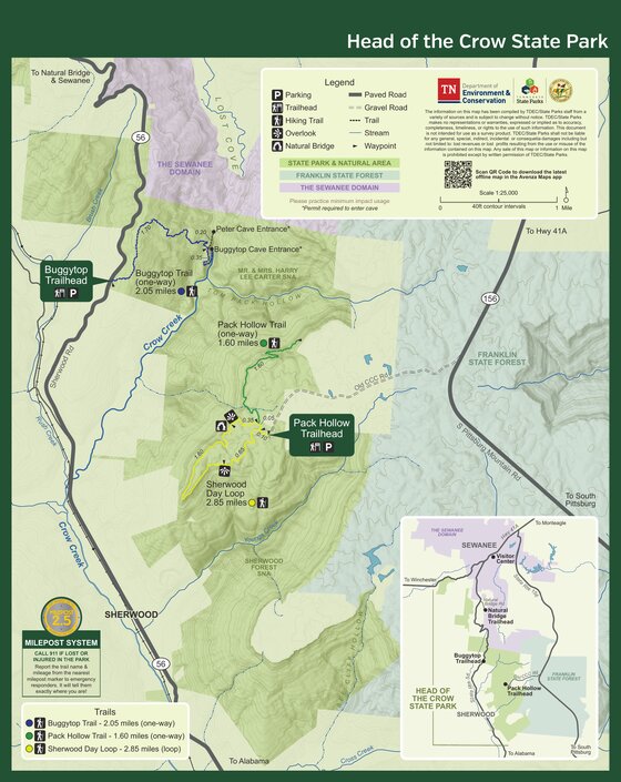 Head of the Crow State Park Map by Tennessee State Parks | Avenza Maps