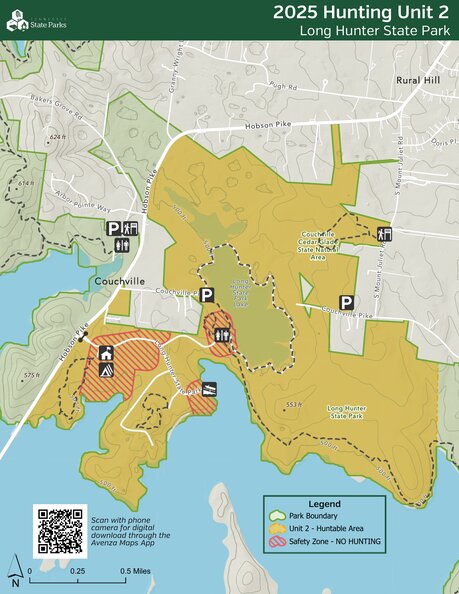 Long Hunter State Park Unit 2 Hunting Map for Dec. 5th-7th and 19th ...