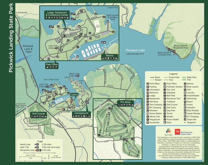Pickwick Landing State Park Map by Tennessee State Parks | Avenza Maps