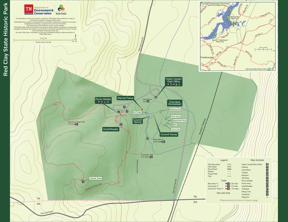 Red Clay State Historic Park Map by Tennessee State Parks | Avenza Maps