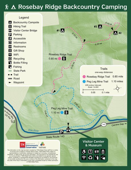 Roan Mountain State Park - Rosebay Ridge Backcountry Camping Map by ...