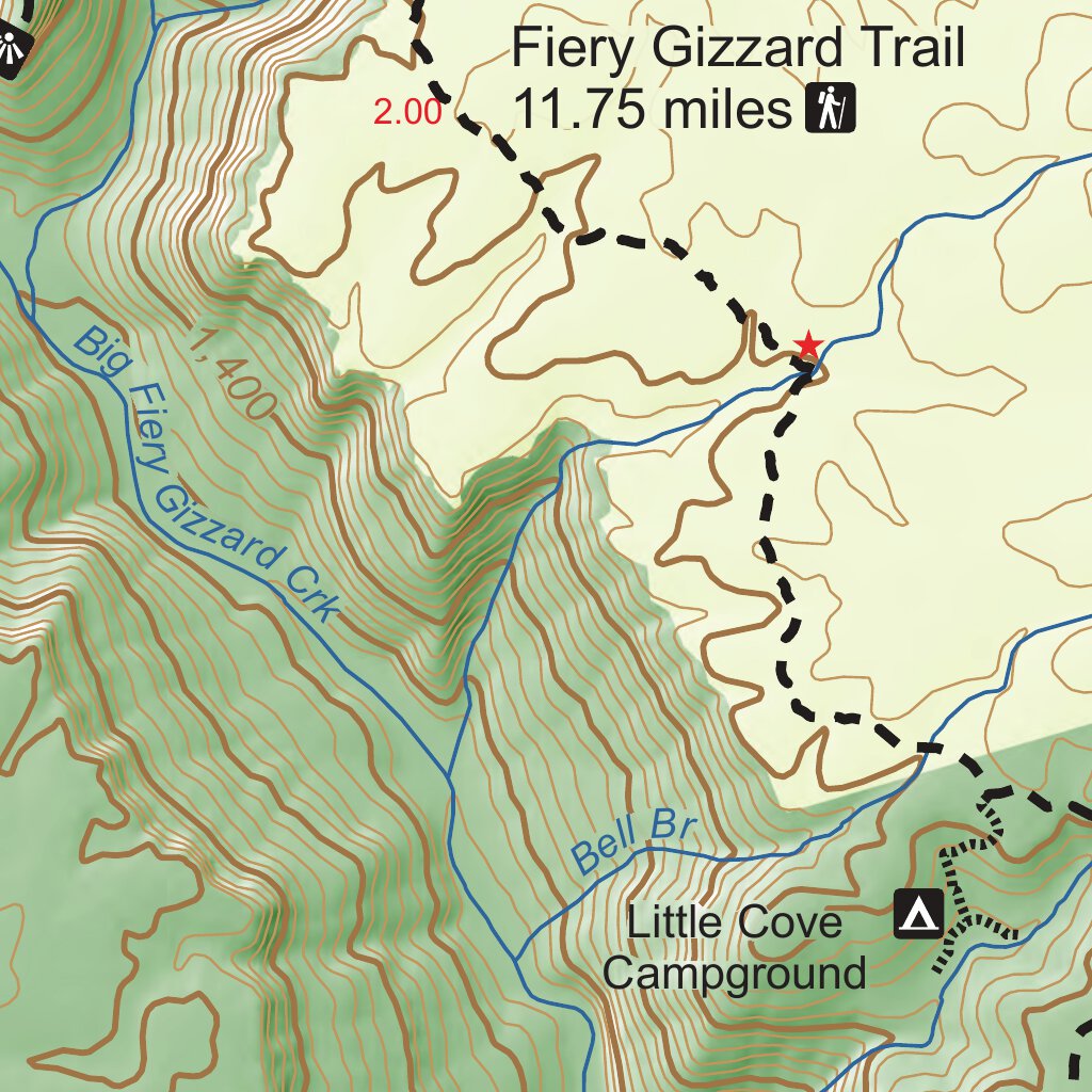 South Cumberland State Park - Fiery Gizzard Map by Tennessee State ...