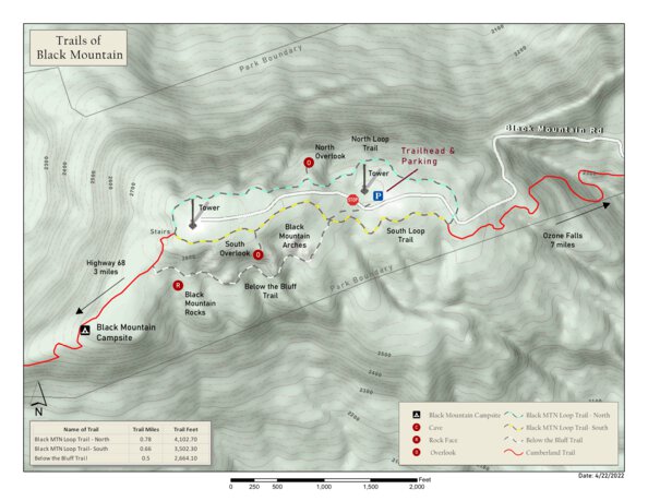 The Cumberland Trail - Black Mountain Map by Tennessee State Parks ...