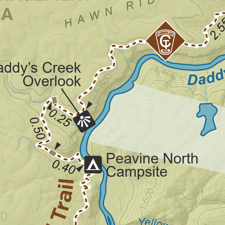 The Cumberland Trail - Daddy's Creek Map by Tennessee State Parks ...