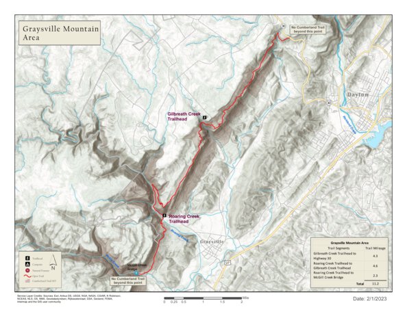 The Cumberland Trail - Graysville Mountain Map by Tennessee State Parks ...