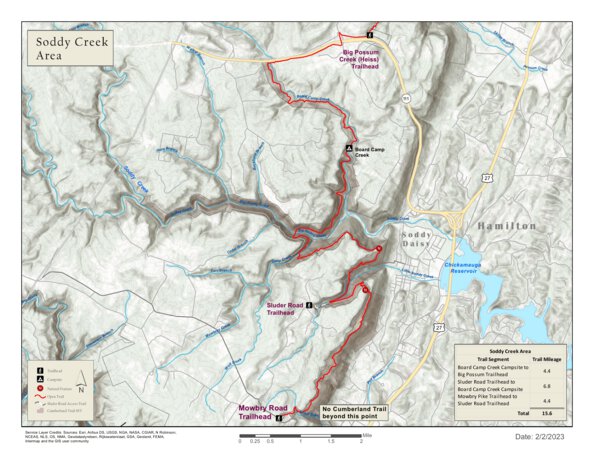 The Cumberland Trail - Soddy Creek Map by Tennessee State Parks ...