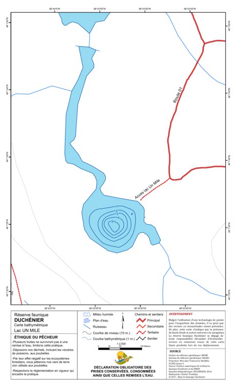 Un Mile (lac) - Bathymétrie Map by Terfa | Avenza Maps