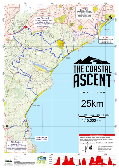 Coastal Ascent 25k - 2025 Map by Terrainium Pty Ltd | Avenza Maps