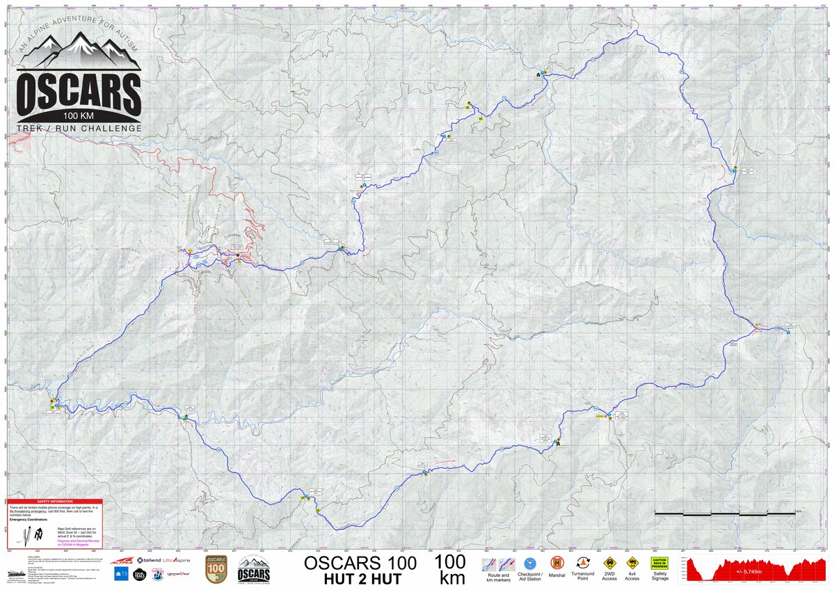 Oscars 100 - Hut 2 Hut - 2026 Map by Terrainium Pty Ltd | Avenza Maps