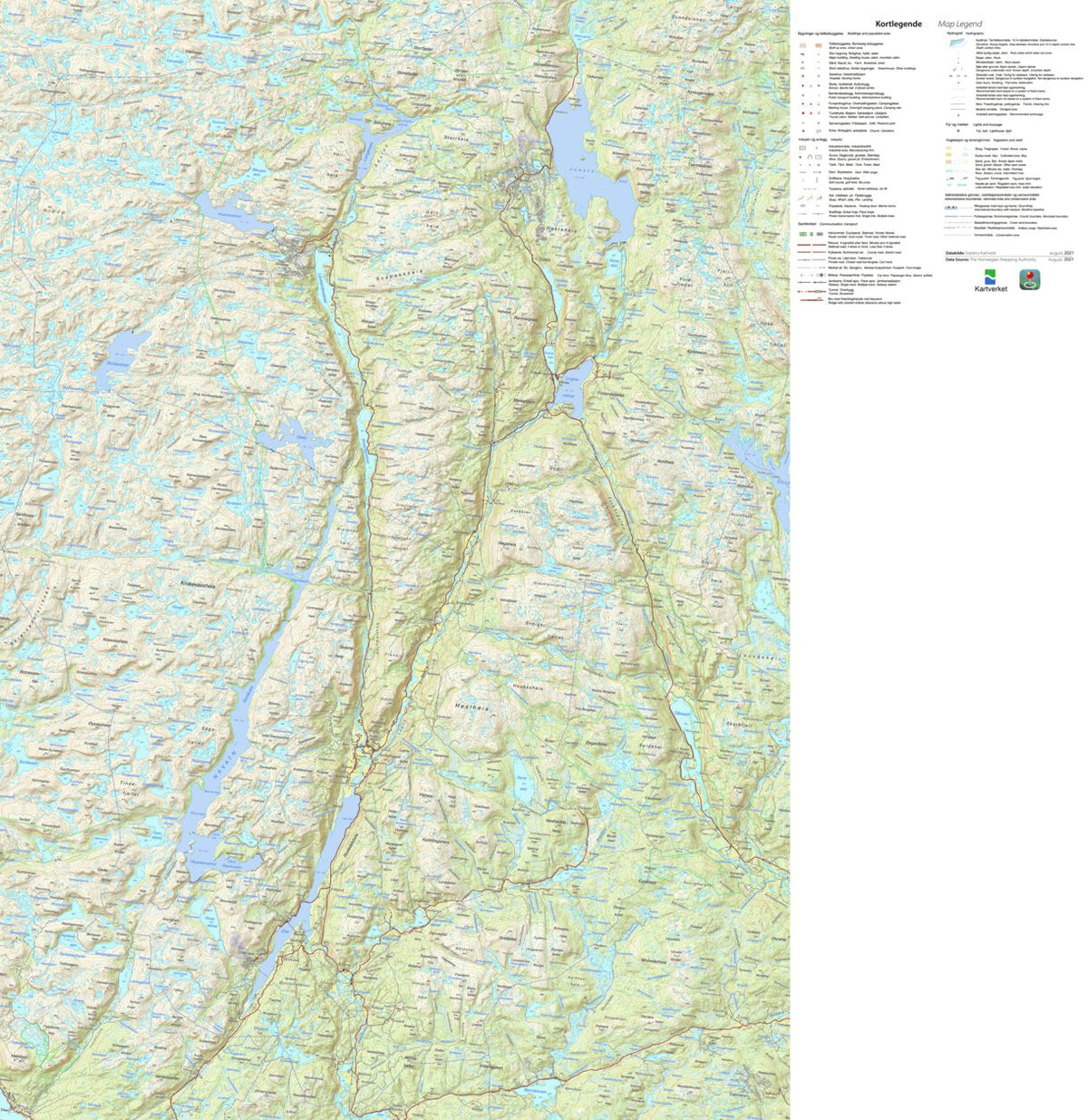 Municipality of Åseral Map by The Norwegian Mapping Authority | Avenza Maps