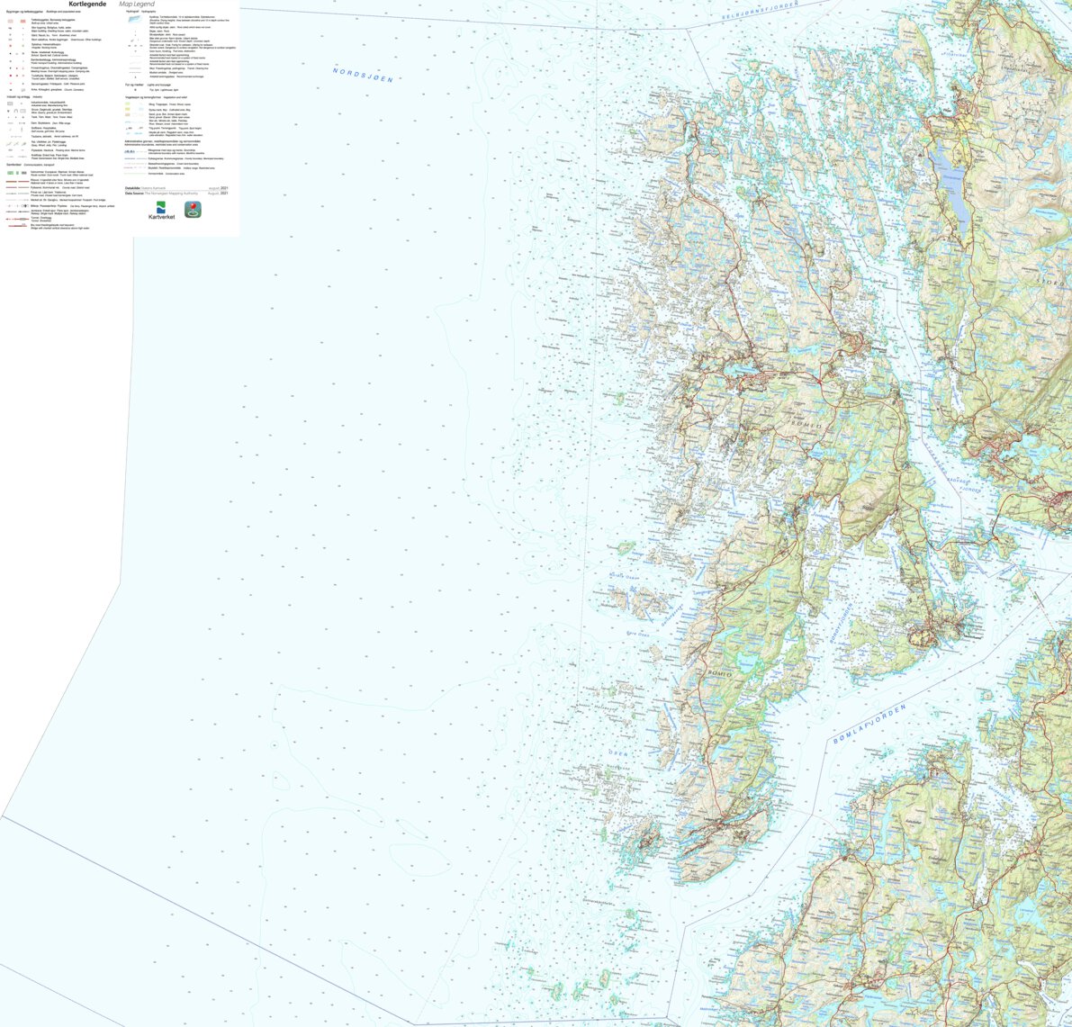 Municipality of Bømlo Map by The Norwegian Mapping Authority | Avenza Maps
