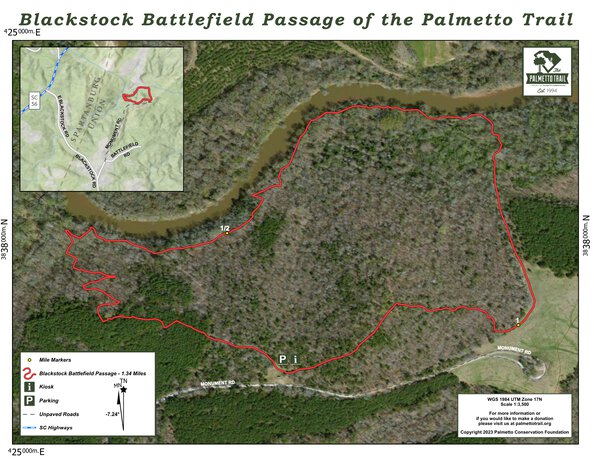 Blackstock Battlefield Passage Of The Palmetto Trail Map by The ...