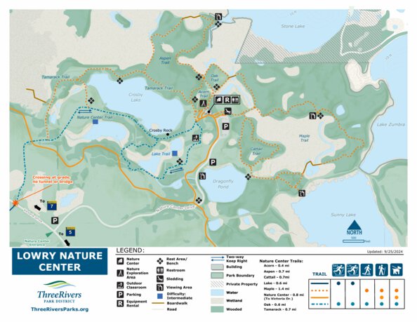 Carver Park Reserve Lowry Nature Center Winter Map by Three Rivers Park ...