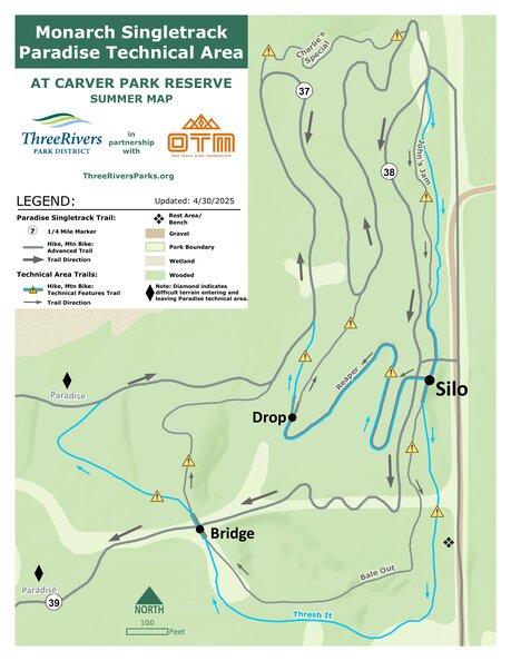 Carver Park Reserve Singletrack Trail Advanced Map by Three Rivers Park ...