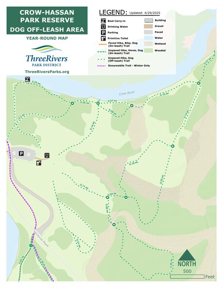 Crow-Hassan Park Reserve Dog Off Leash Area Map by Three Rivers Park ...