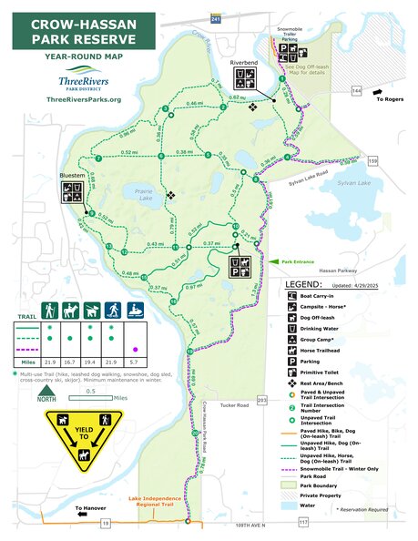 Crow-Hassan Park Reserve Map by Three Rivers Park District | Avenza Maps
