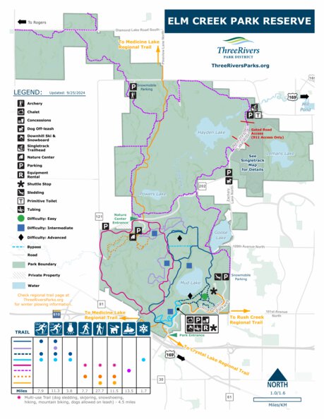 Elm Creek Park Reserve Winter Map by Three Rivers Park District ...