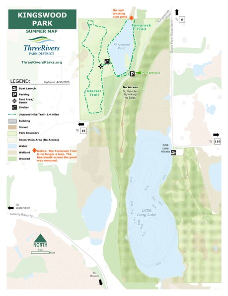 Kingswood Park Summer Map by Three Rivers Park District | Avenza Maps