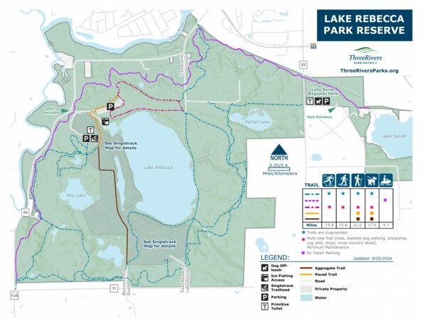 Lake Rebecca Park Reserve Winter Map by Three Rivers Park District ...