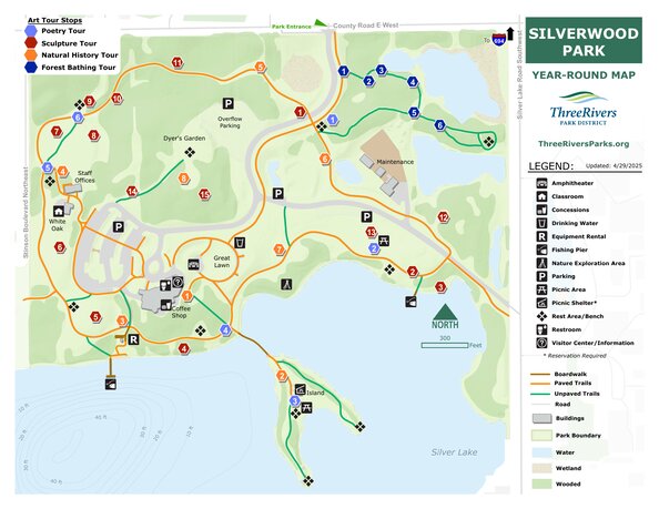 Silverwood Park Map by Three Rivers Park District | Avenza Maps